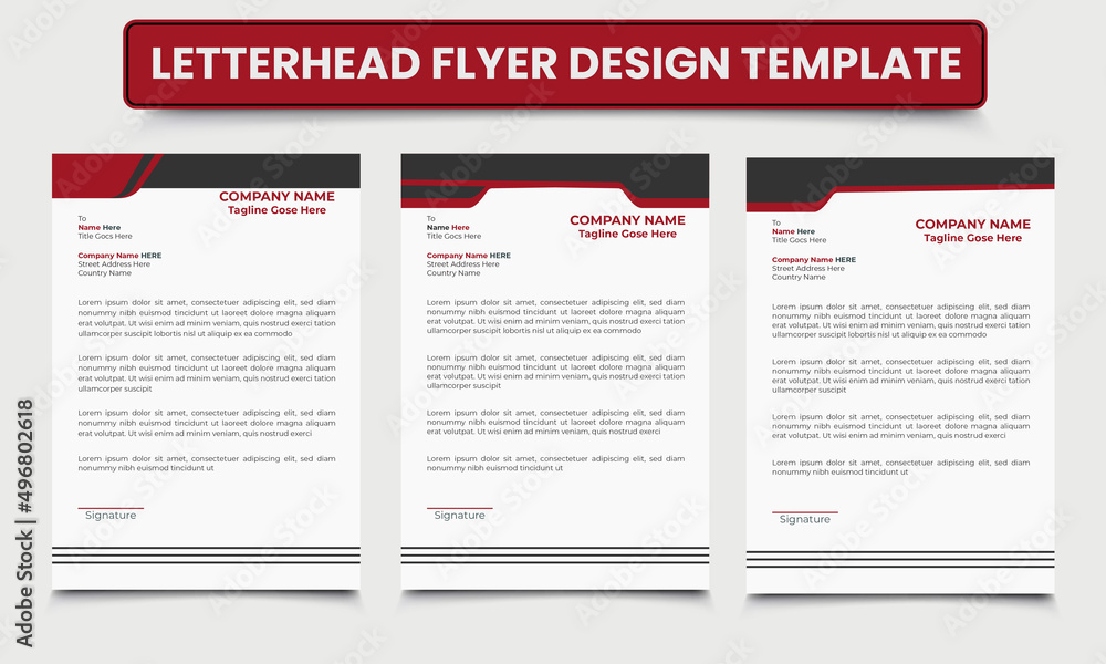 LETTERHEAD FLYER DESIGN TEMPLATE, A4 SIZE LETTERHEAD. Stock Vector ...