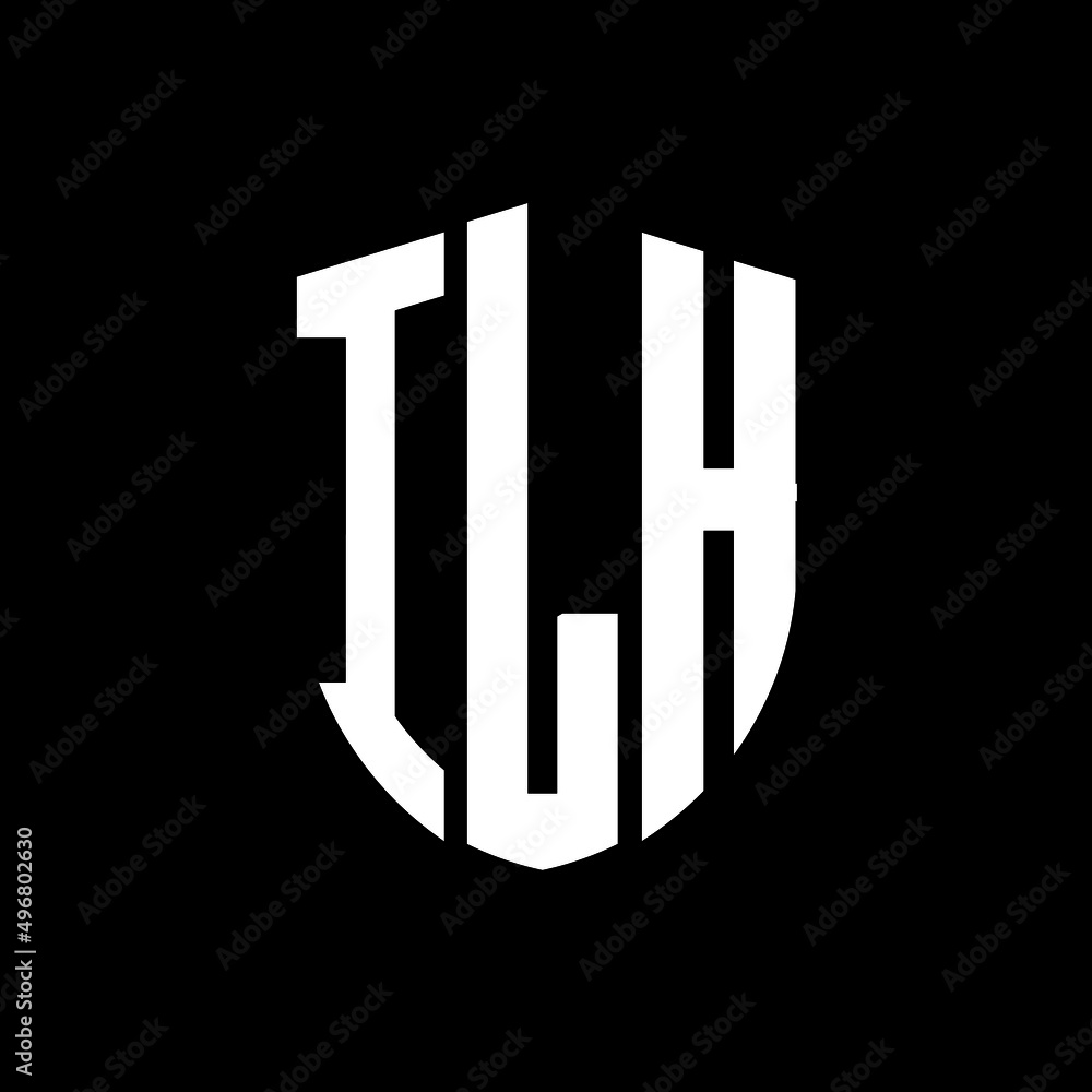 ILH letter logo design. ILH modern letter logo with black background ...