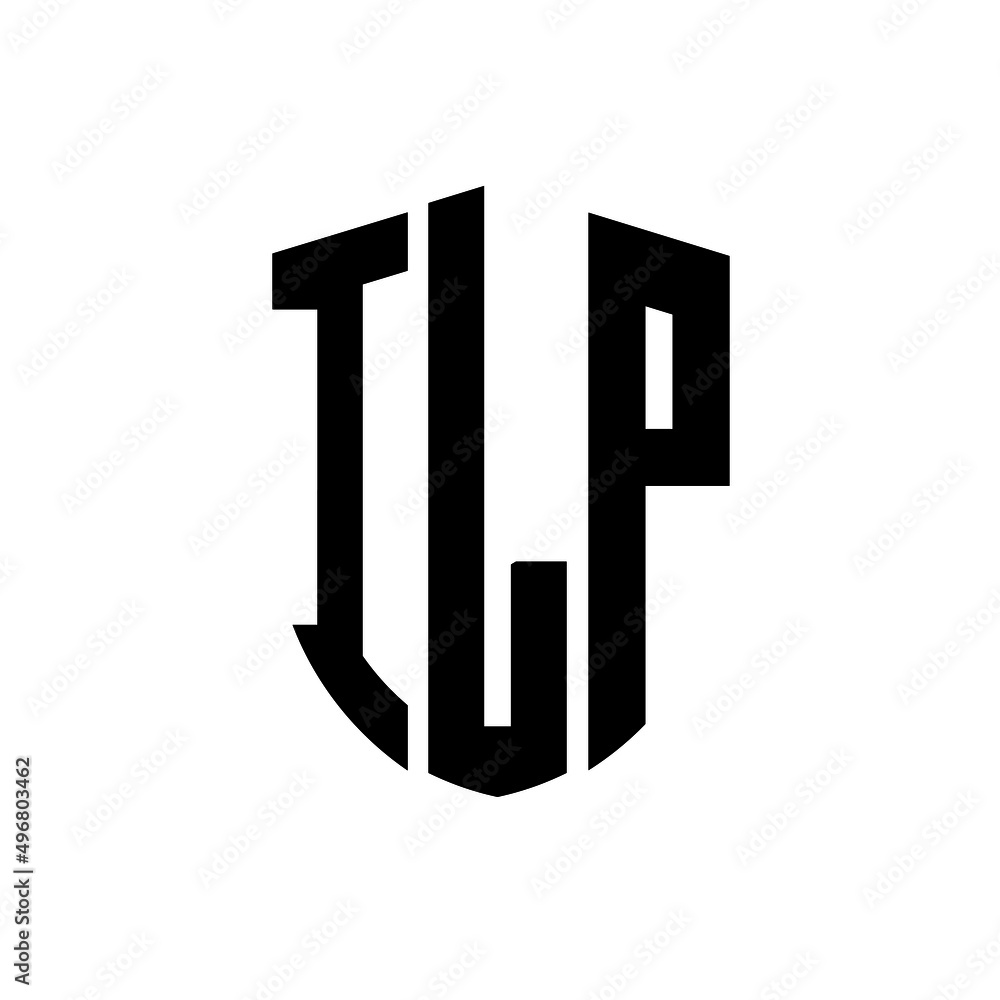 ILP letter logo design. ILP modern letter logo with black background ...
