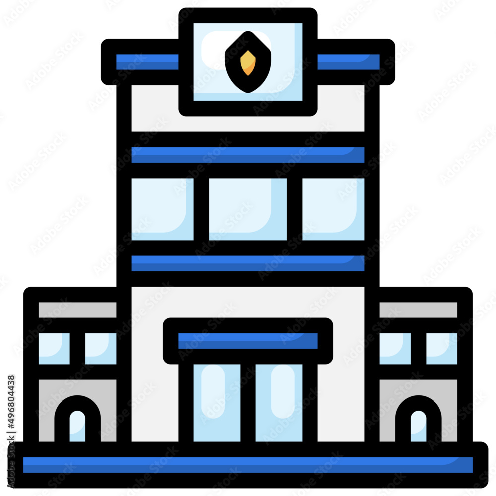 POLICE STATION filled outline icon,linear,outline,graphic,illustration ...