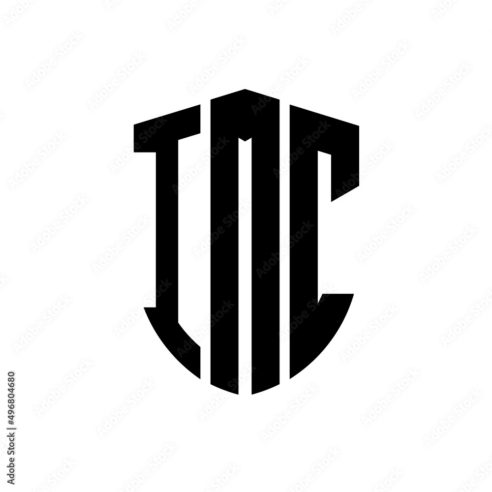 IMC letter logo design. IMC modern letter logo with black background ...