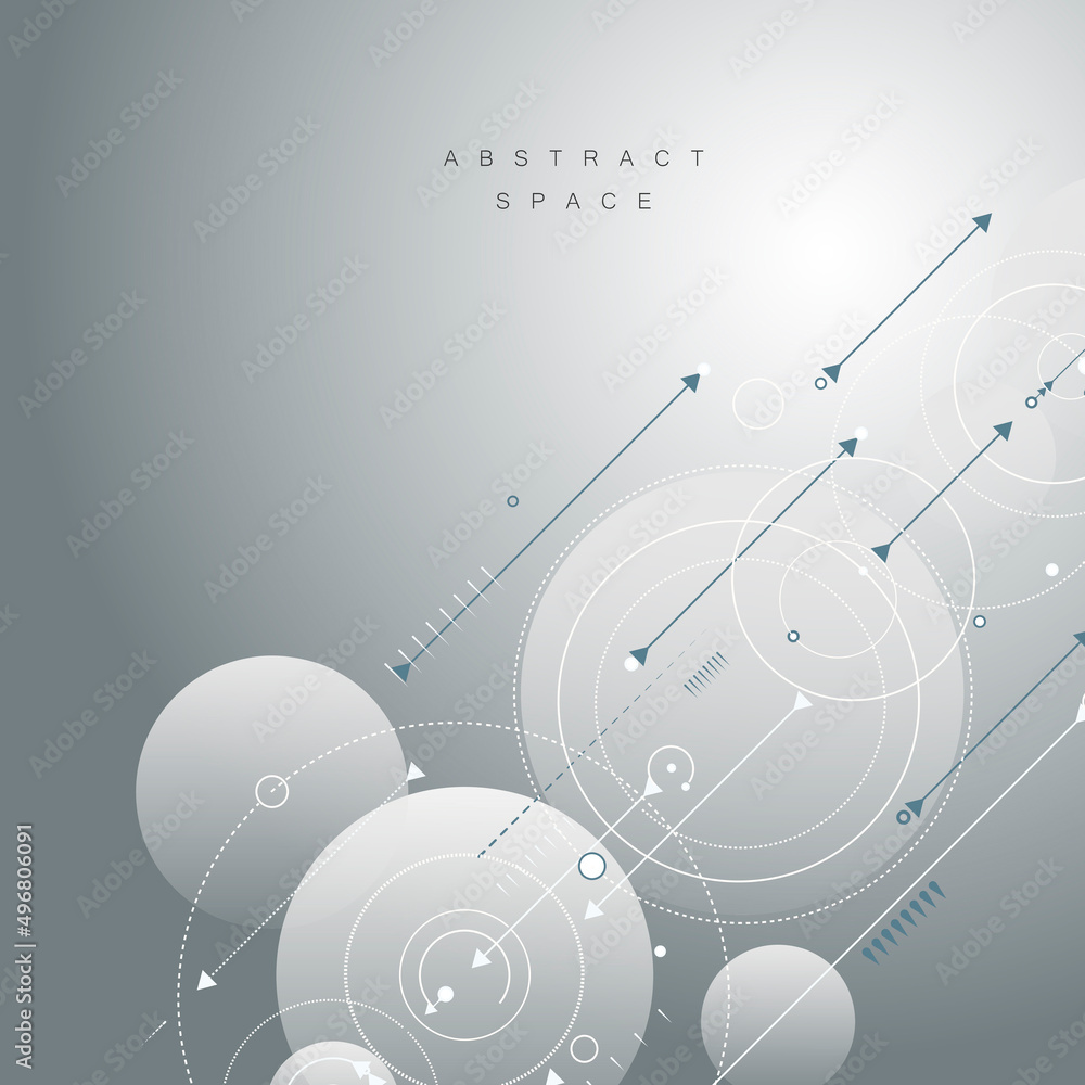 Technology circles and lines geometry pattern. Abstract vector scheme ...