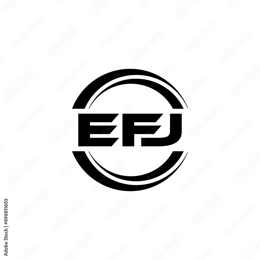 EFJ letter logo design with white background in illustrator, vector ...