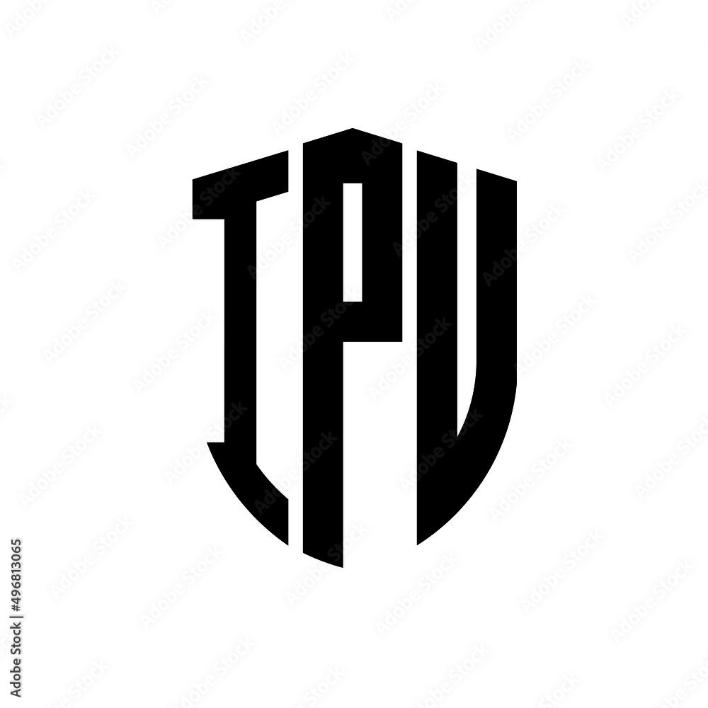 IPU letter logo design. IPU modern letter logo with black background ...