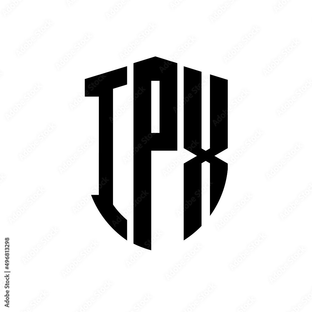 IPX letter logo design. IPX modern letter logo with black background ...