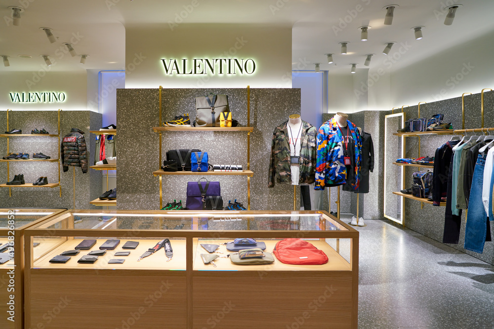 ROME, ITALY - CIRCA NOVEMBER, 2017: Valentino products on display at a ...