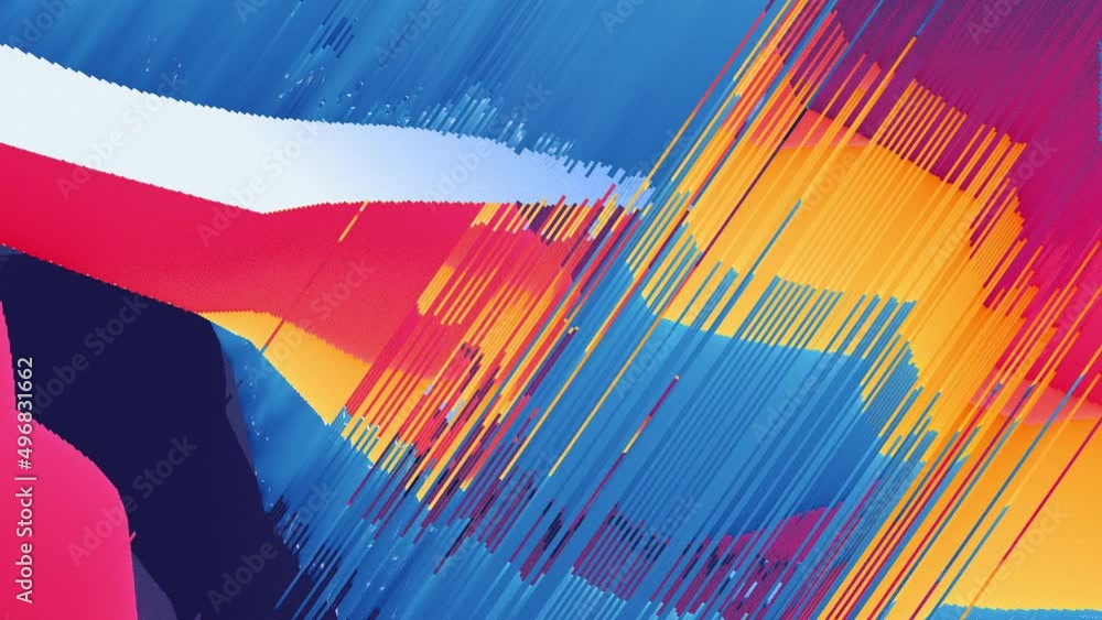 Abstract pixelation animation with glitch and pixel sorting effects. 2D ...