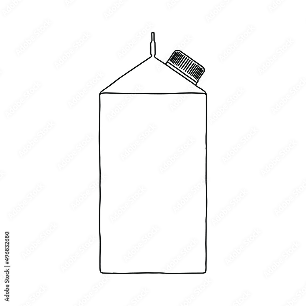 Milk box. Linear, vector realistic. Pocket milk outline. Stock Vector ...