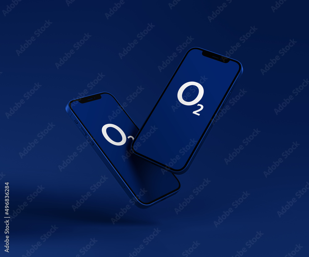 O2 Logo Smartphone Display Gravity Stock Photo | Adobe Stock