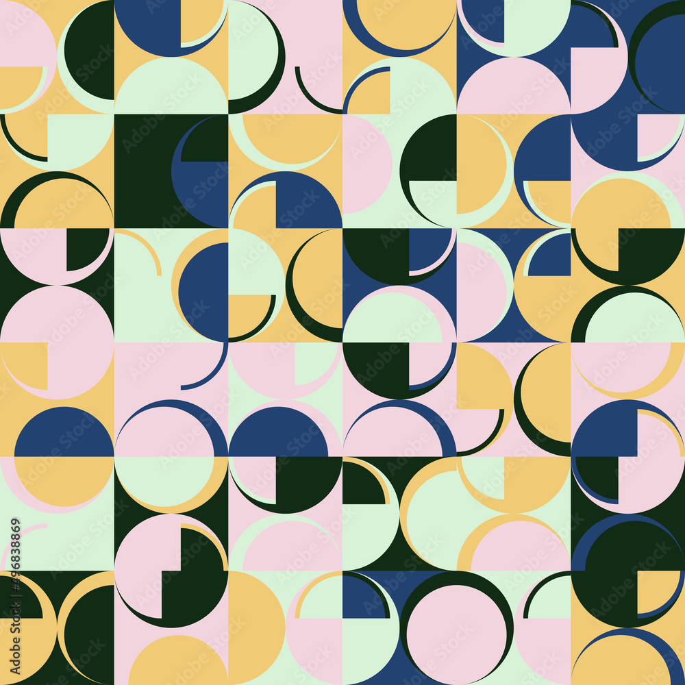 Mid-Century Inspired Graphic Pattern Art Made With Abstract Vector ...