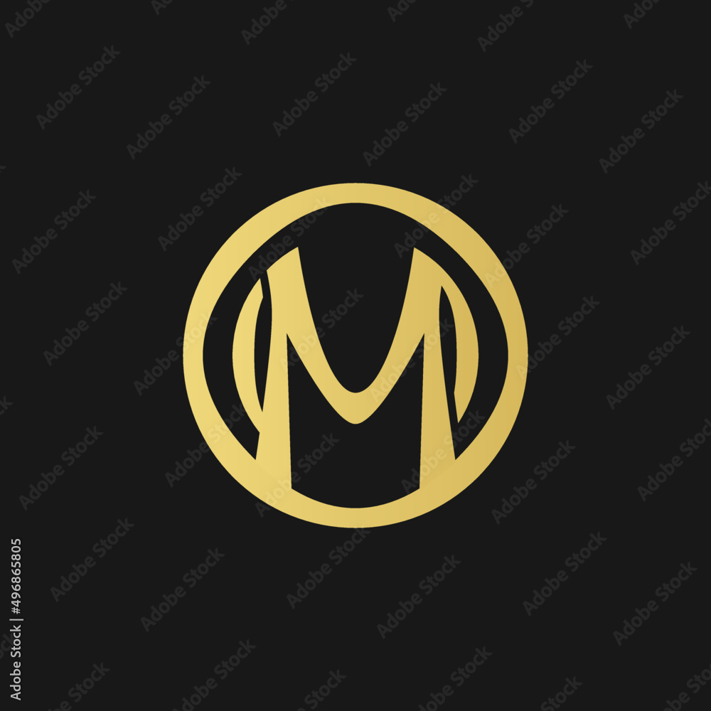 M Letter Logo Design With Circle. Initial Letter M Logo Design Vector ...