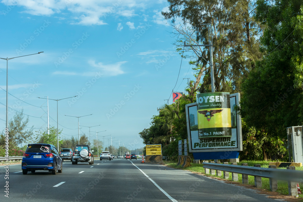 Bulacan, Philippines - April 2022: A paint ad at the northbound section ...