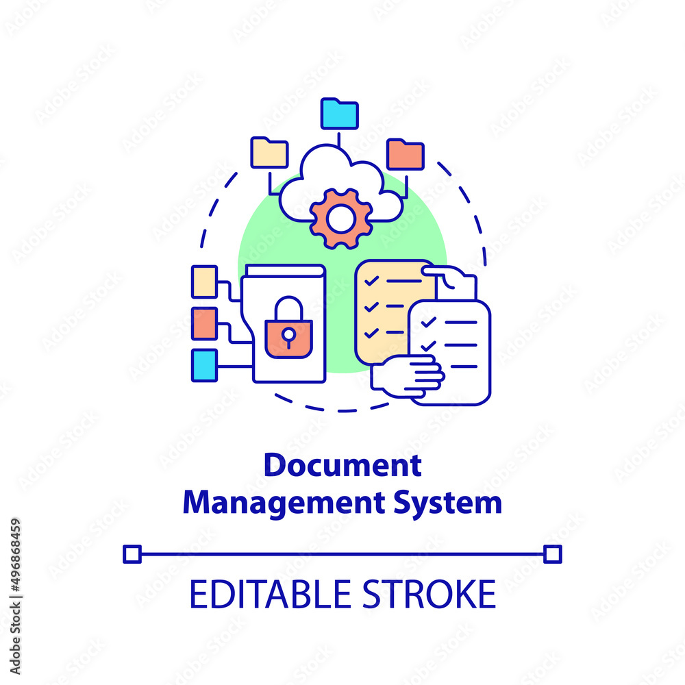 Document management system concept icon. Tool for online workplace ...