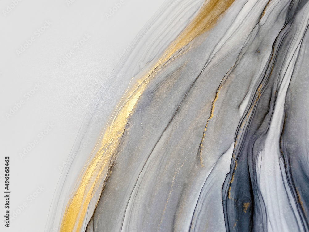 Abstract grey art with gold — black and white background with beautiful ...
