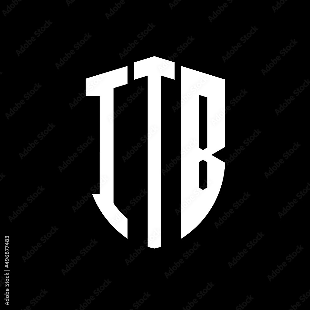 ITB letter logo design. ITB modern letter logo with black background ...
