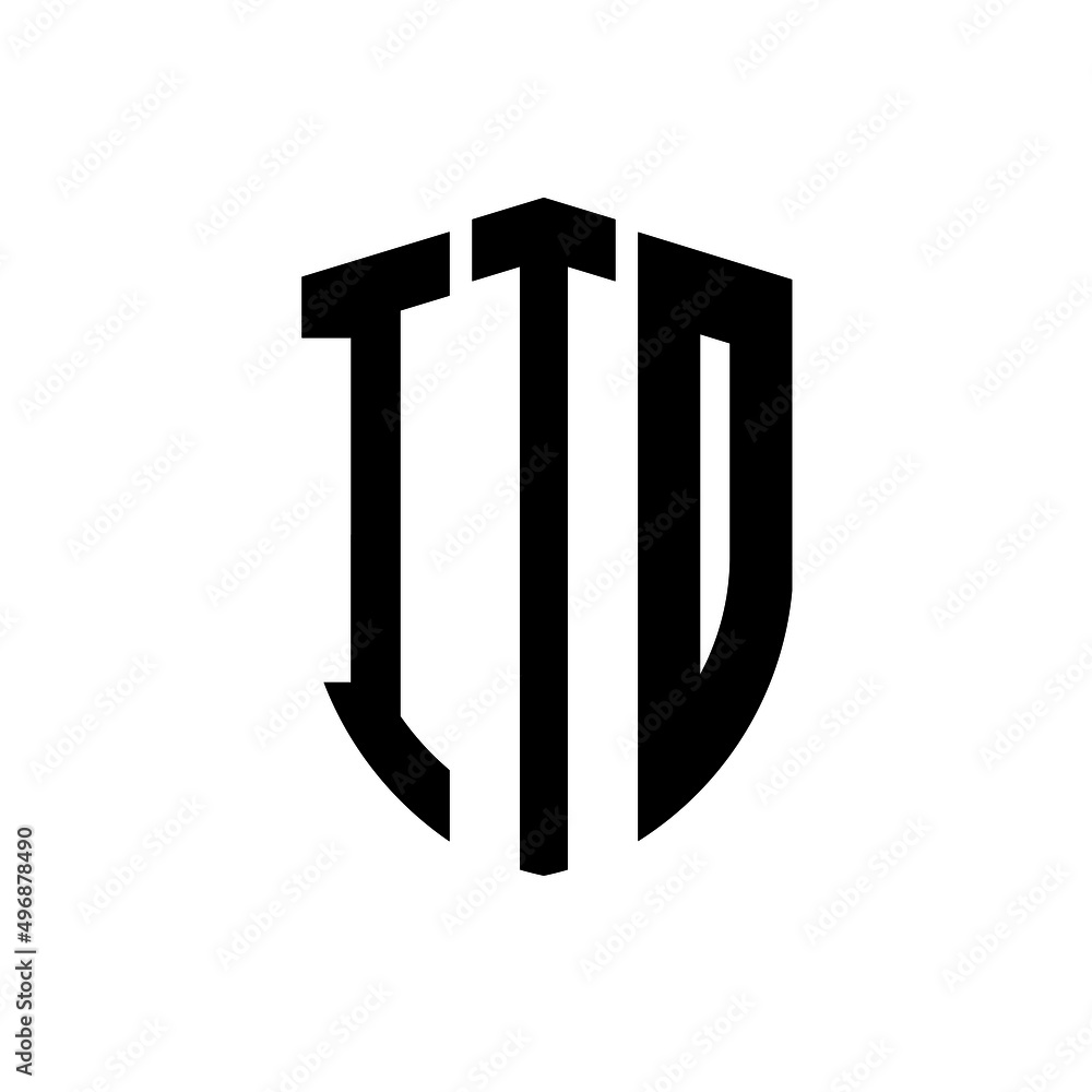 ITO letter logo design. ITO modern letter logo with black background ...