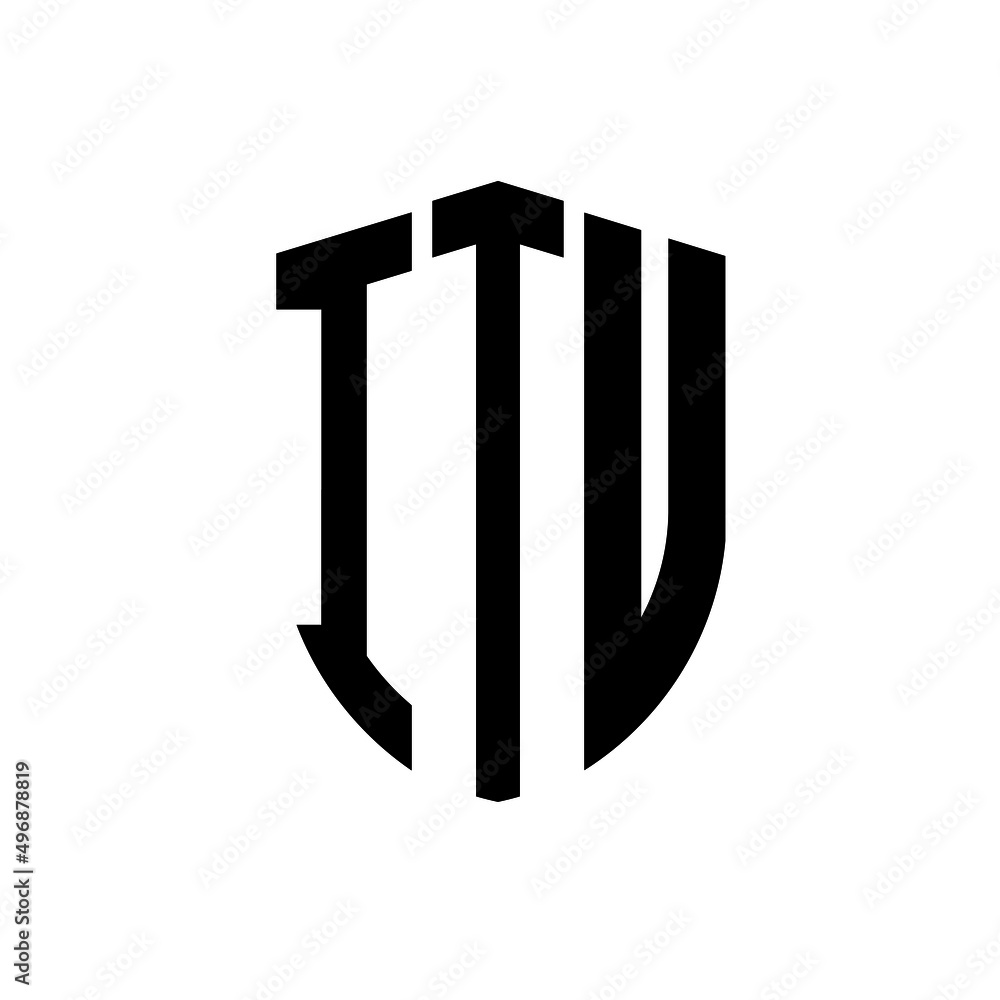 ITU letter logo design. ITU modern letter logo with black background ...