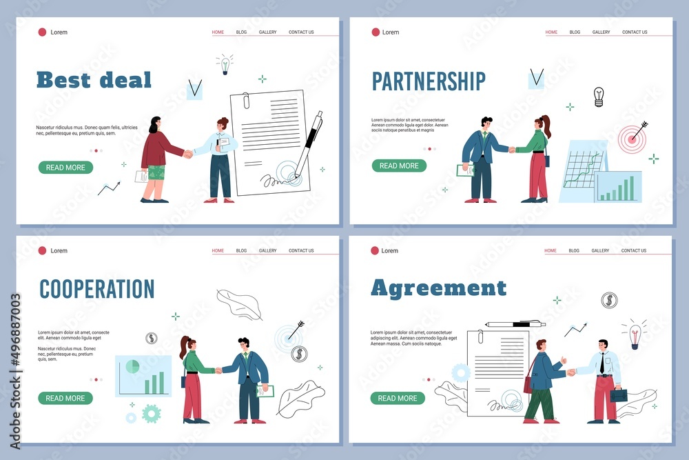 Hand shake agreement between men and women at office and businesses ...