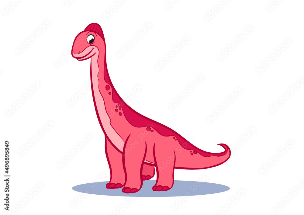 cartoon brachiosaurus illustration for children Stock Vector | Adobe Stock
