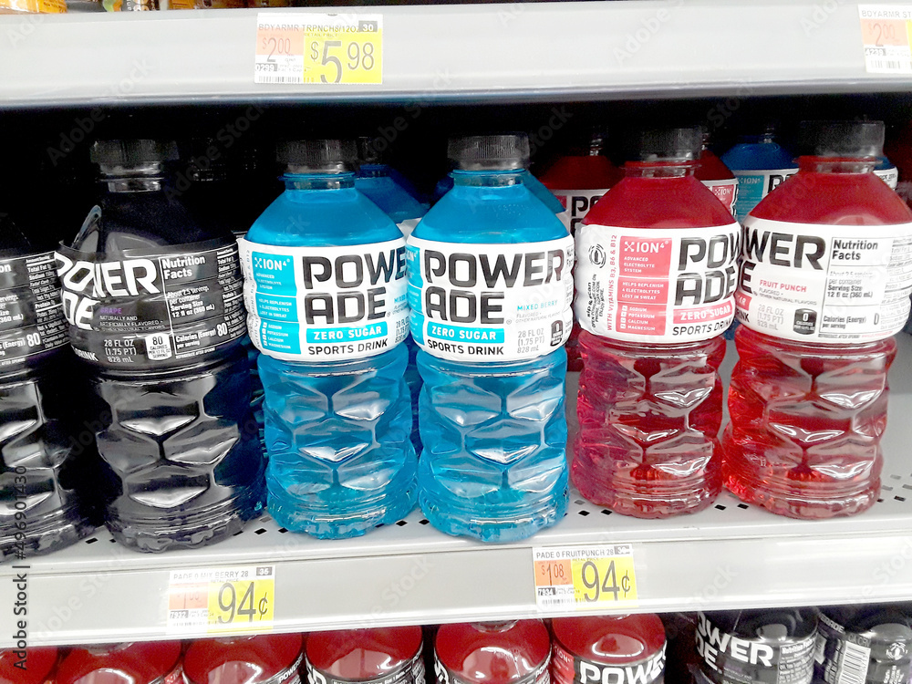 Powerade replenishes vitamins and electrolytes lost during physical ...