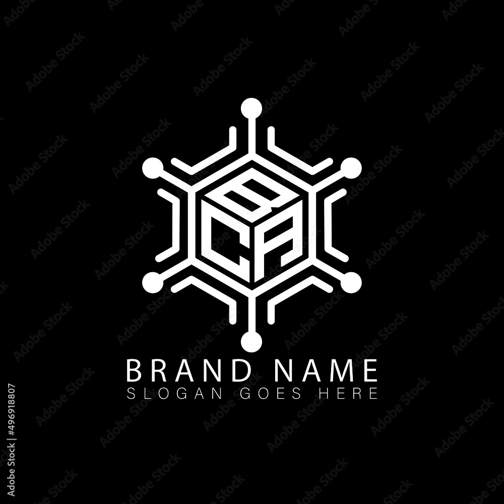 BCA letter logo design on black background.BCA creative technology ...