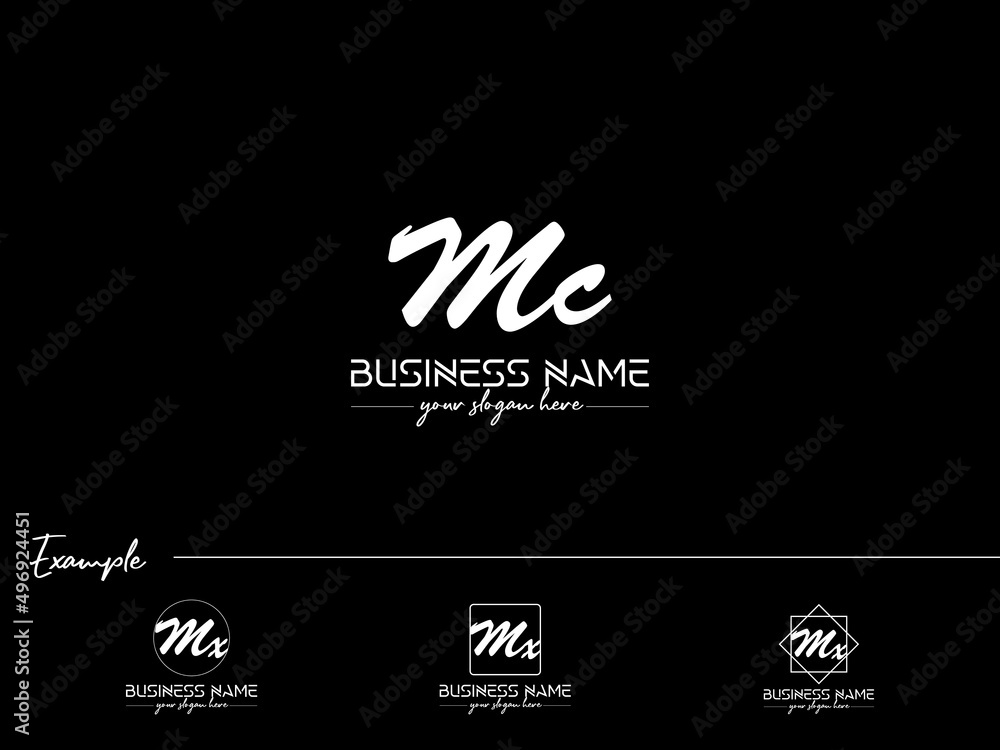 Letter MC Logo, Signature Mc cm Logo Icon Vector For any type of ...