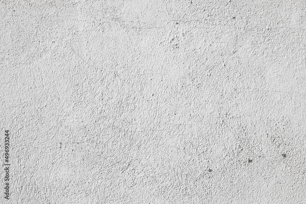Plastered light gray wall surface background with scratches and cracks ...