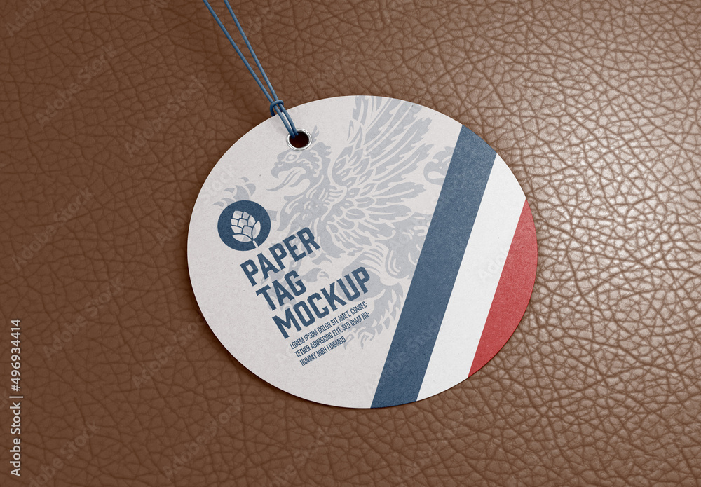 Round Paper Tag Mockup Stock Template | Adobe Stock