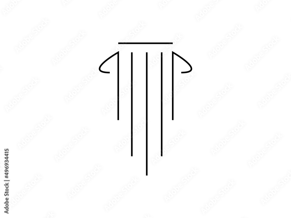 Modern line art pillar vector in an white background, line column ...