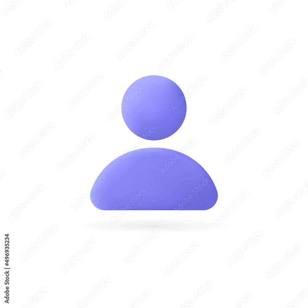 3d user icon in a minimalistic style. User symbol for your website ...