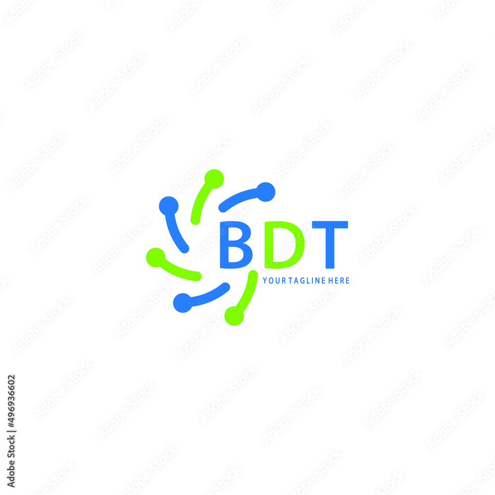 BDT logo design initial creative letter on white background. BDT vector ...