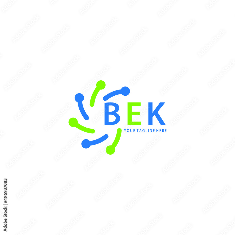 BEK logo design initial creative letter on white background. BEK vector ...