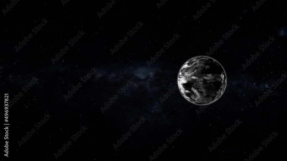 Dark High Contrast Planet Earth Rendered animation background. Stock ...