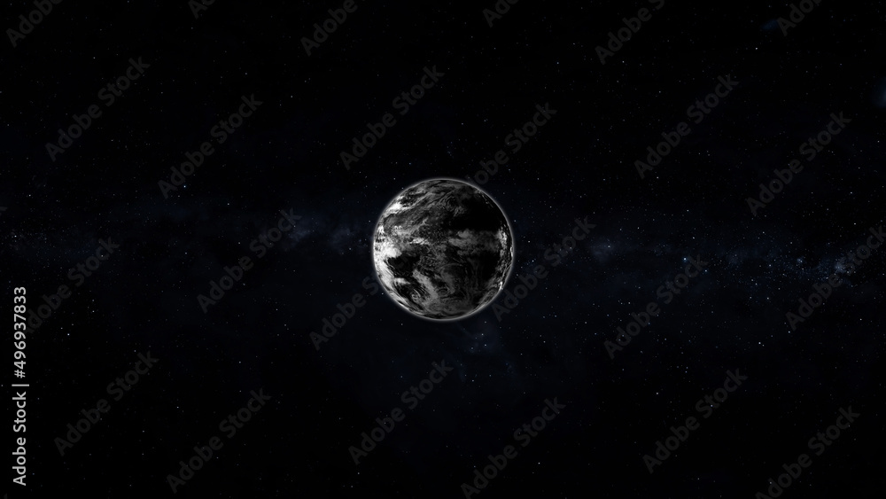 Dark High Contrast Planet Earth Rendered animation background. Stock ...