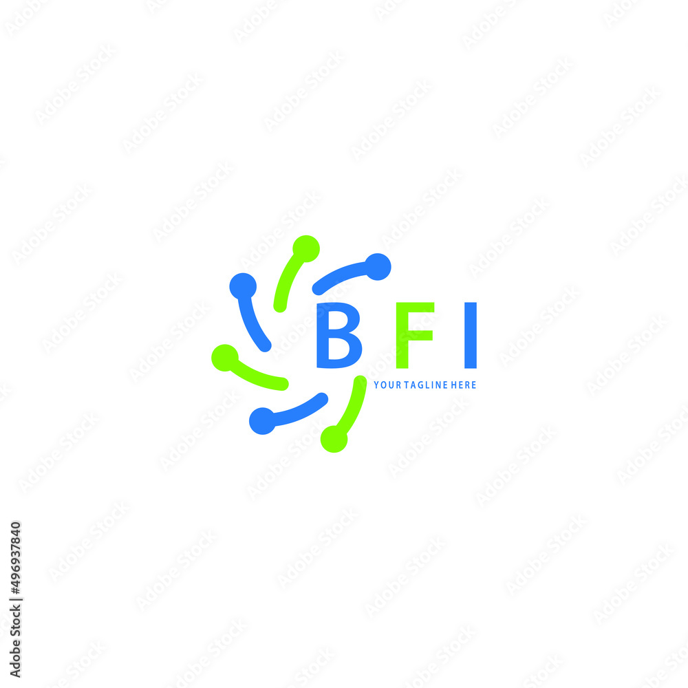 BFI logo design initial creative letter on white background. BFI vector ...