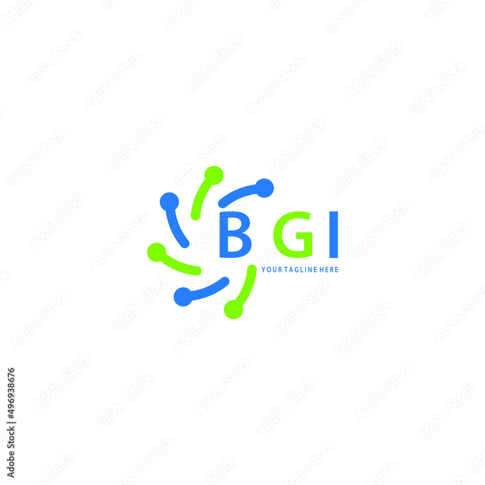 BGI logo design initial creative letter on white background. BGI vector ...