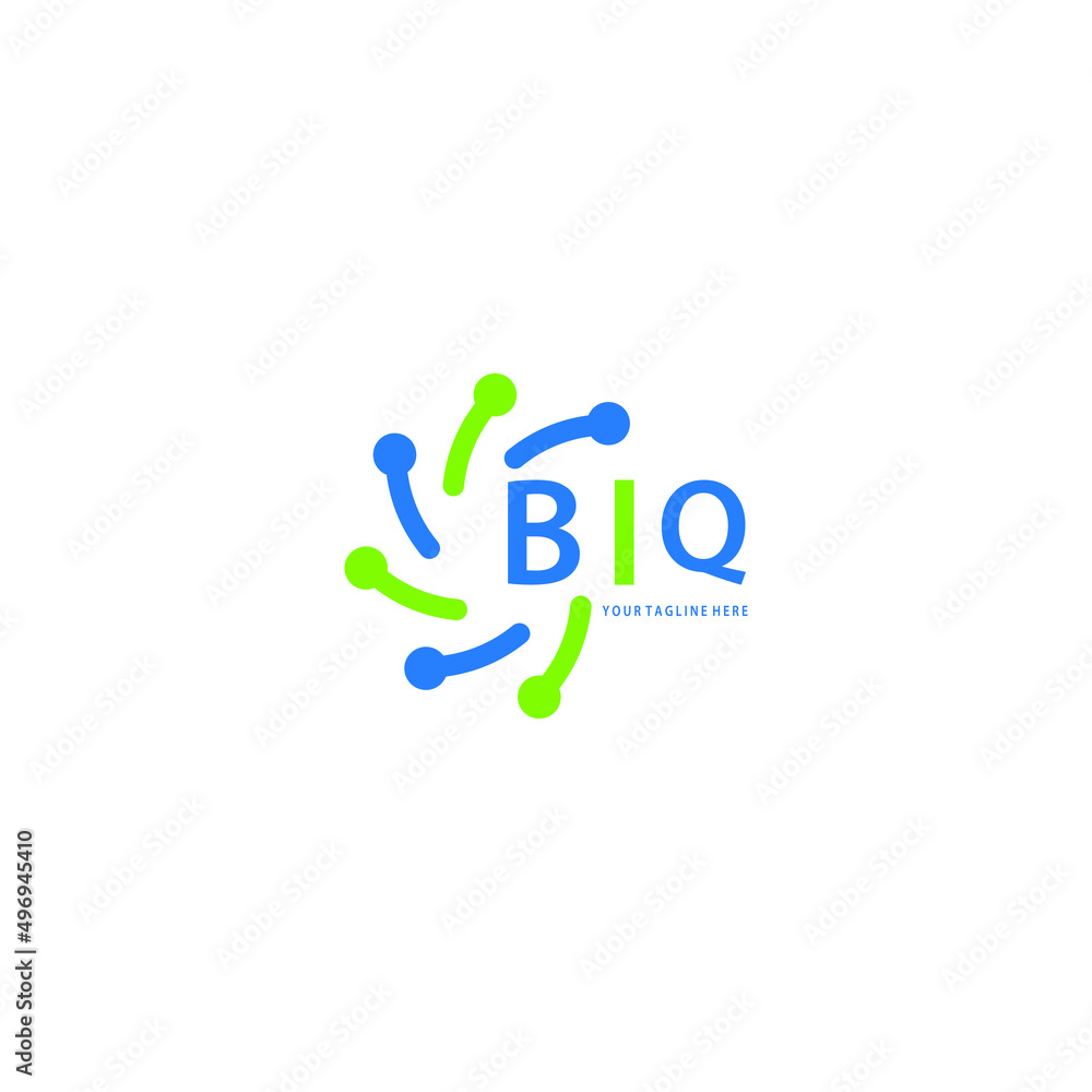 BIQ logo design initial creative letter on white background. BIQ vector ...