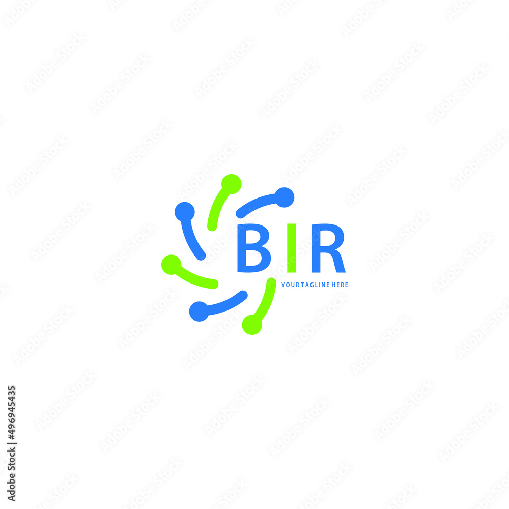 BIR logo design initial creative letter on white background. BIR vector ...