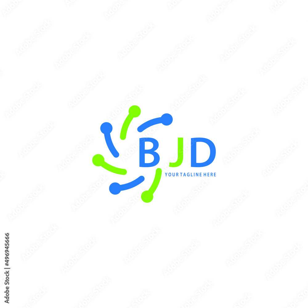 BJD logo design initial creative letter on white background. BJD vector ...