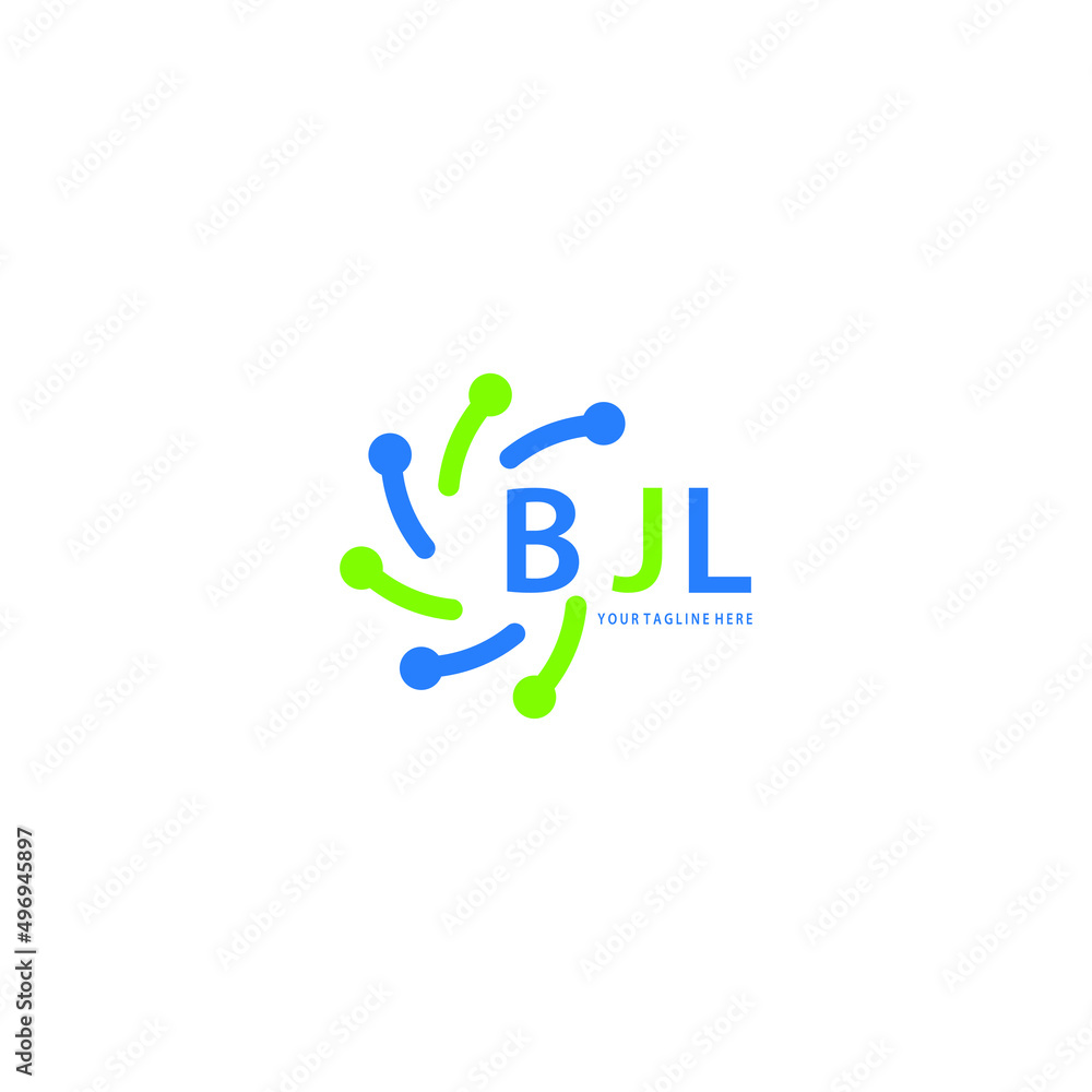 BJL logo design initial creative letter on white background. BJL vector ...