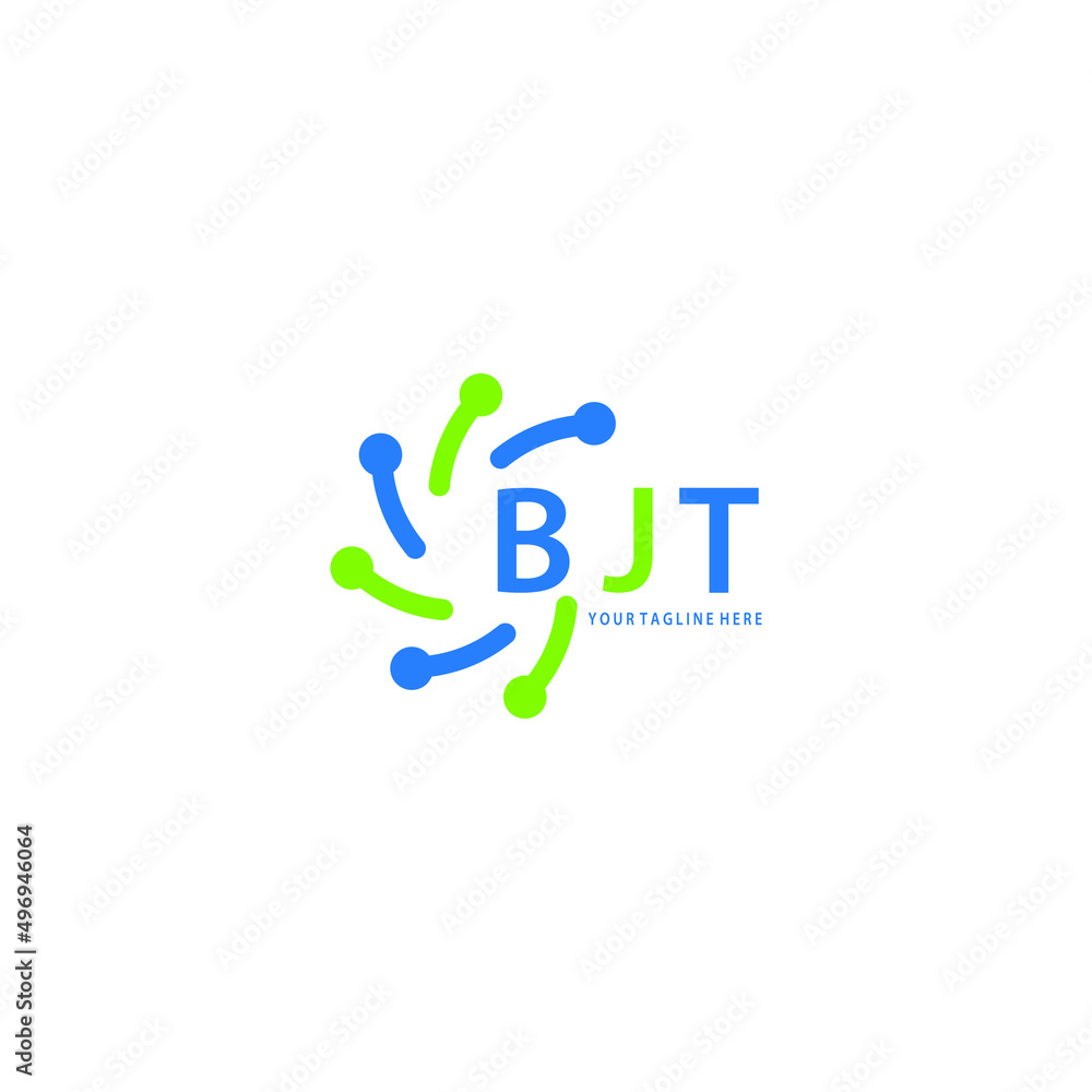 BJT logo design initial creative letter on white background. BJT vector ...