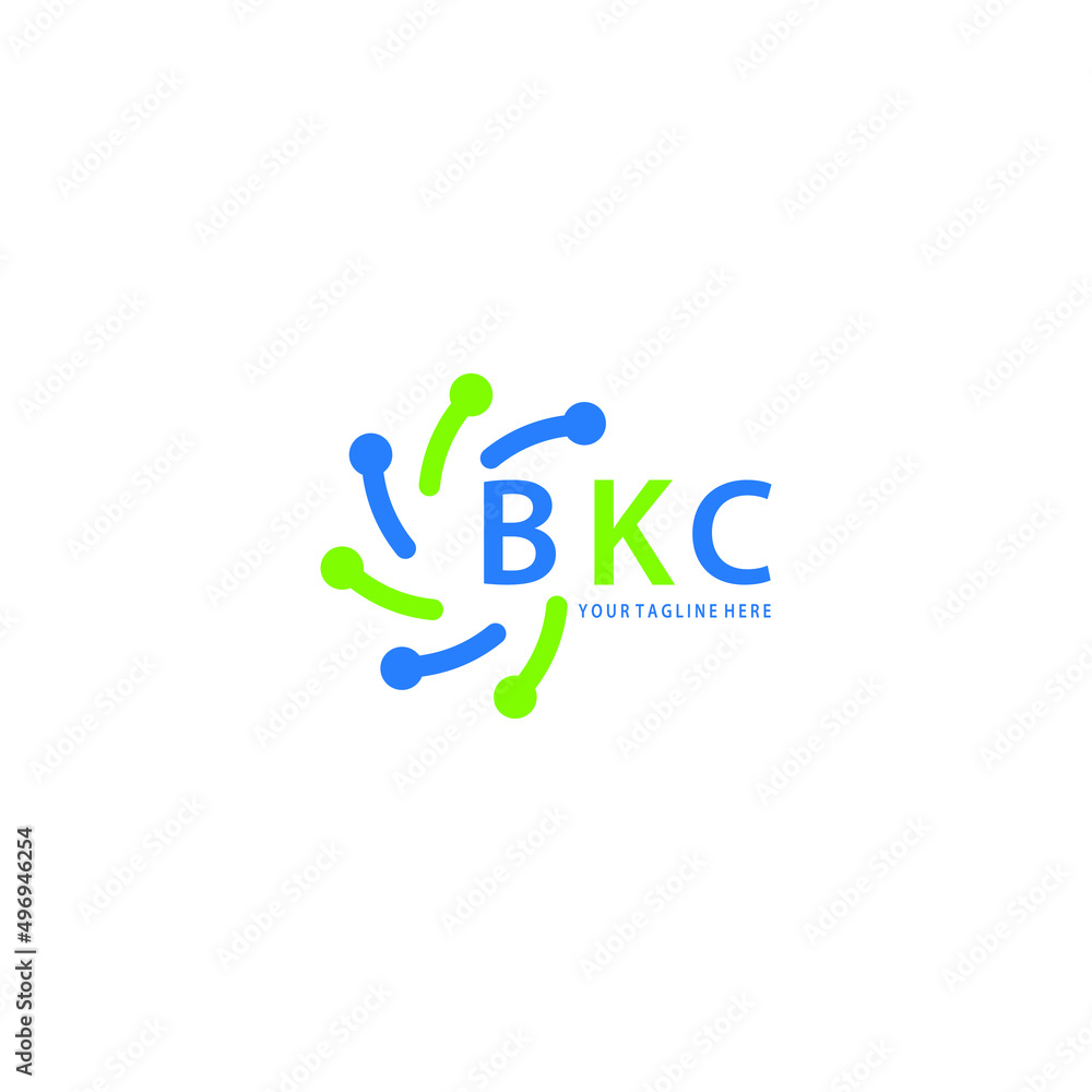 BKC logo design initial creative letter on white background. BKC vector ...