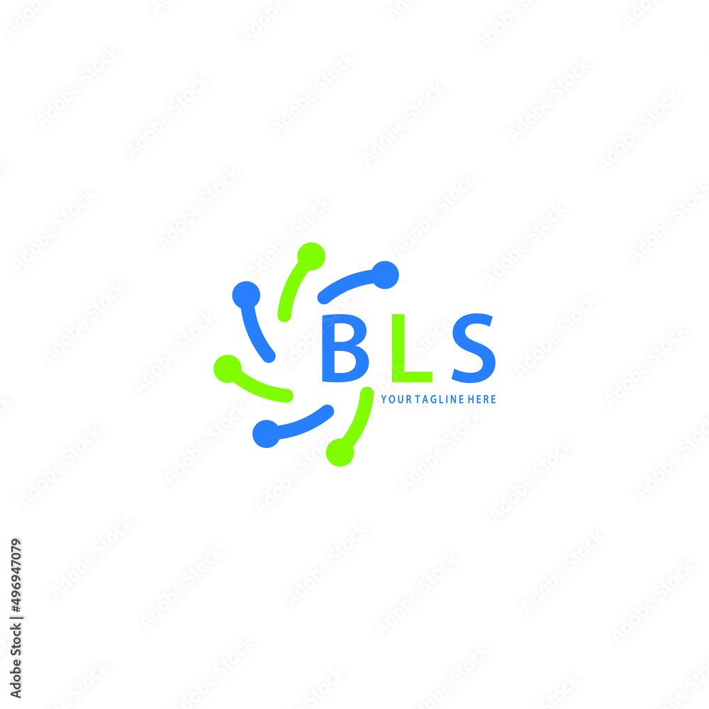 BLS logo design initial creative letter on white background. BLS vector ...