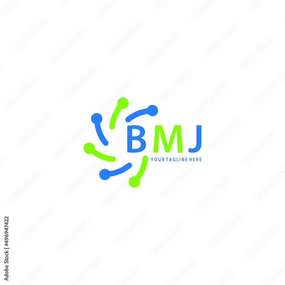 BMJ logo design initial creative letter on white background. BMJ vector logo simple, elegant and ...