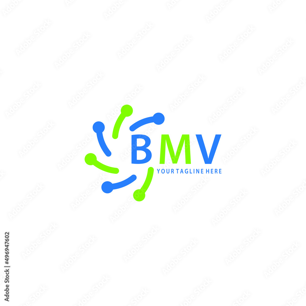 BMV logo design initial creative letter on white background. BMV vector ...