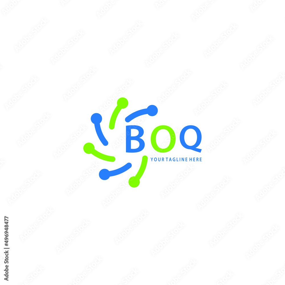 BOQ logo design initial creative letter on white background. BOQ vector ...