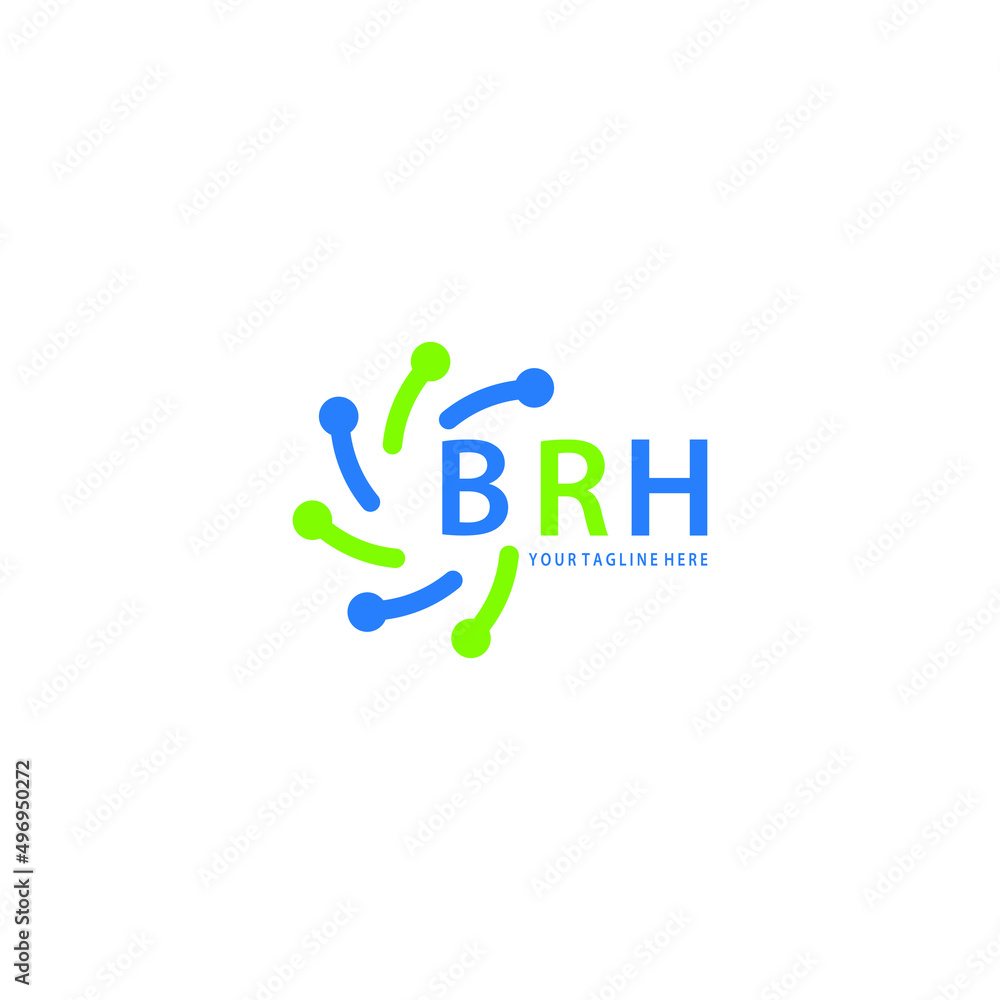 BRH logo design initial creative letter on white background. BRH vector ...