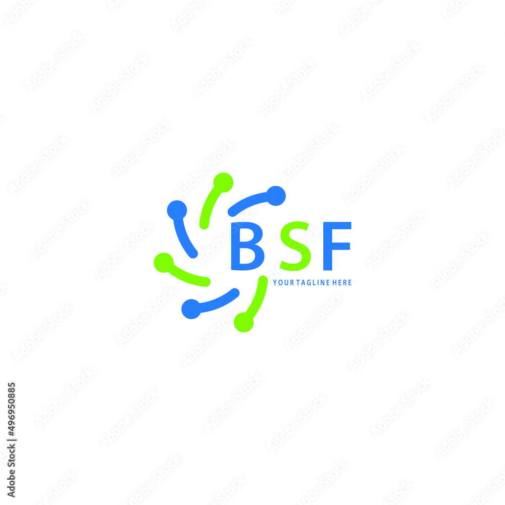 Vecteur Stock BSF logo design initial creative letter on white ...