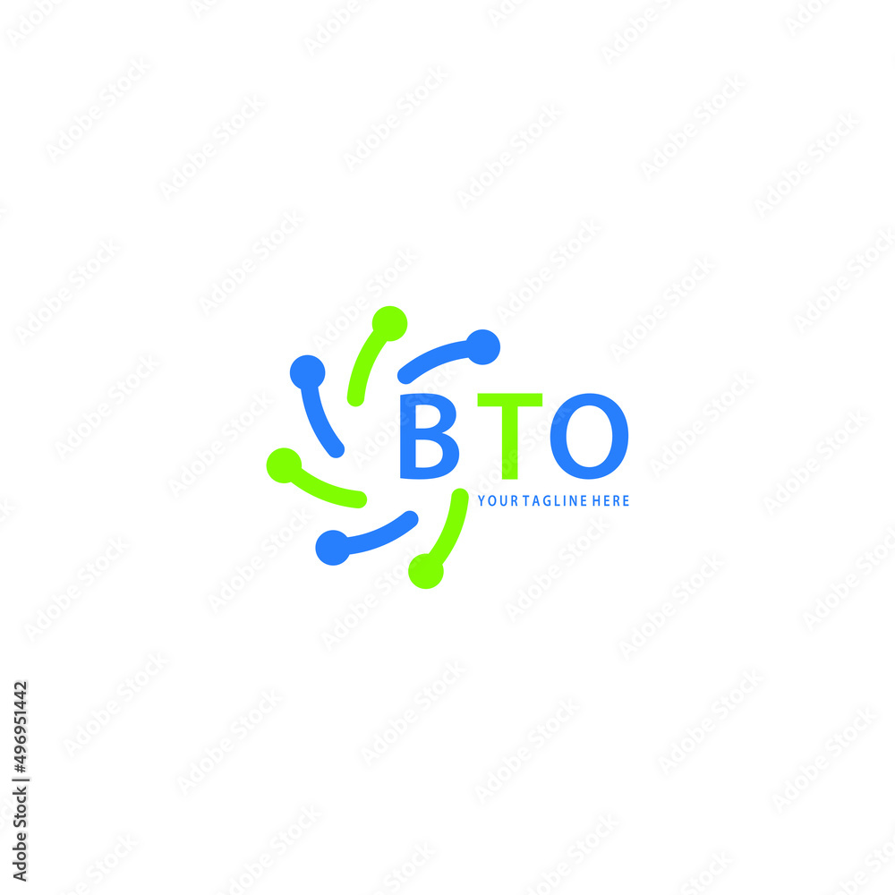 BTO logo design initial creative letter on white background. BTO vector logo simple, elegant and ...