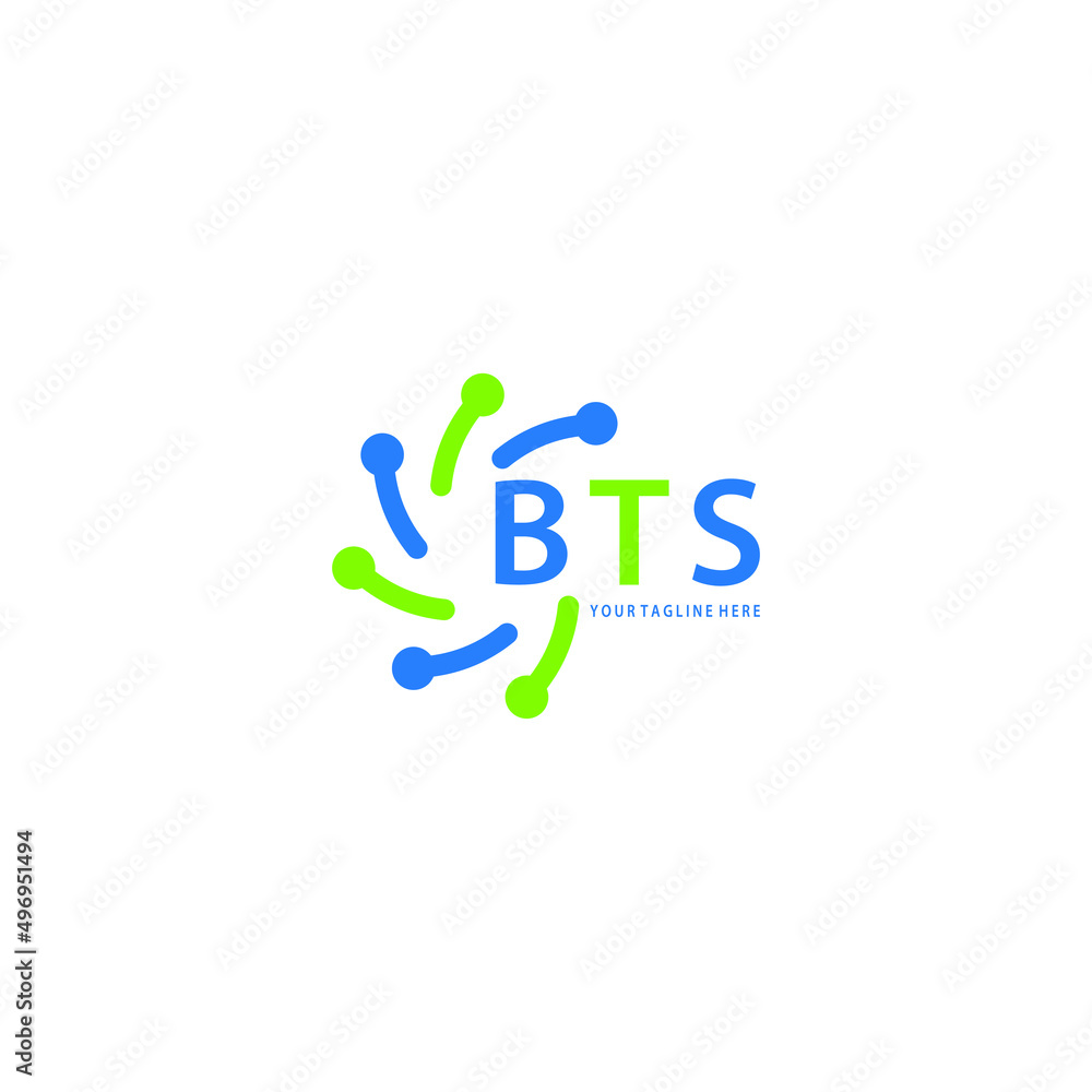 BTS logo design initial creative letter on white background. BTS vector ...